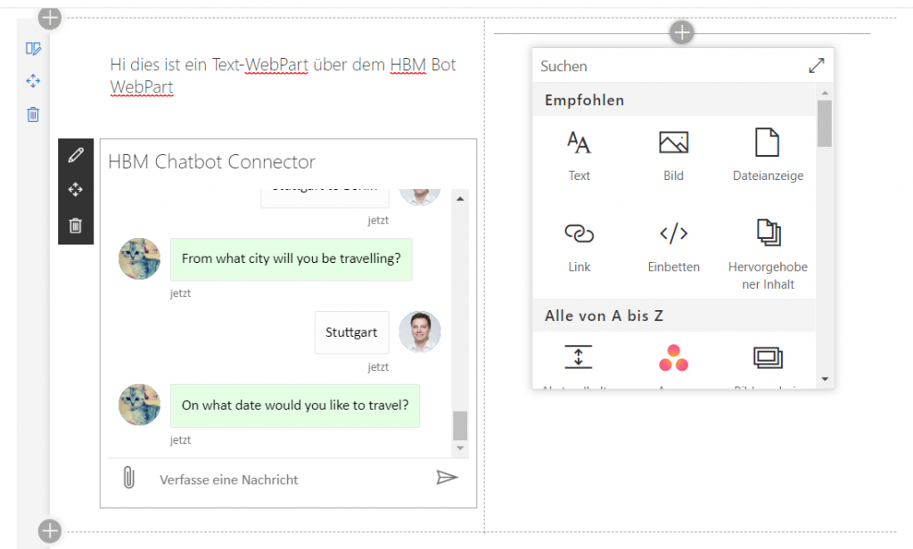 Chatbot Connector SharePoint to Azure Web App Bot - HB Munich GmbH